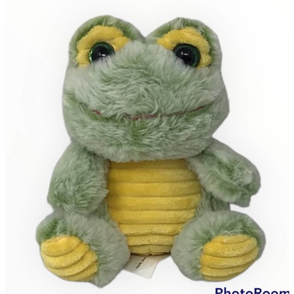 Walmart | Toys | Walmart Frog 7 Plush Green Yellow Ribbed Sparkle Eyes ...